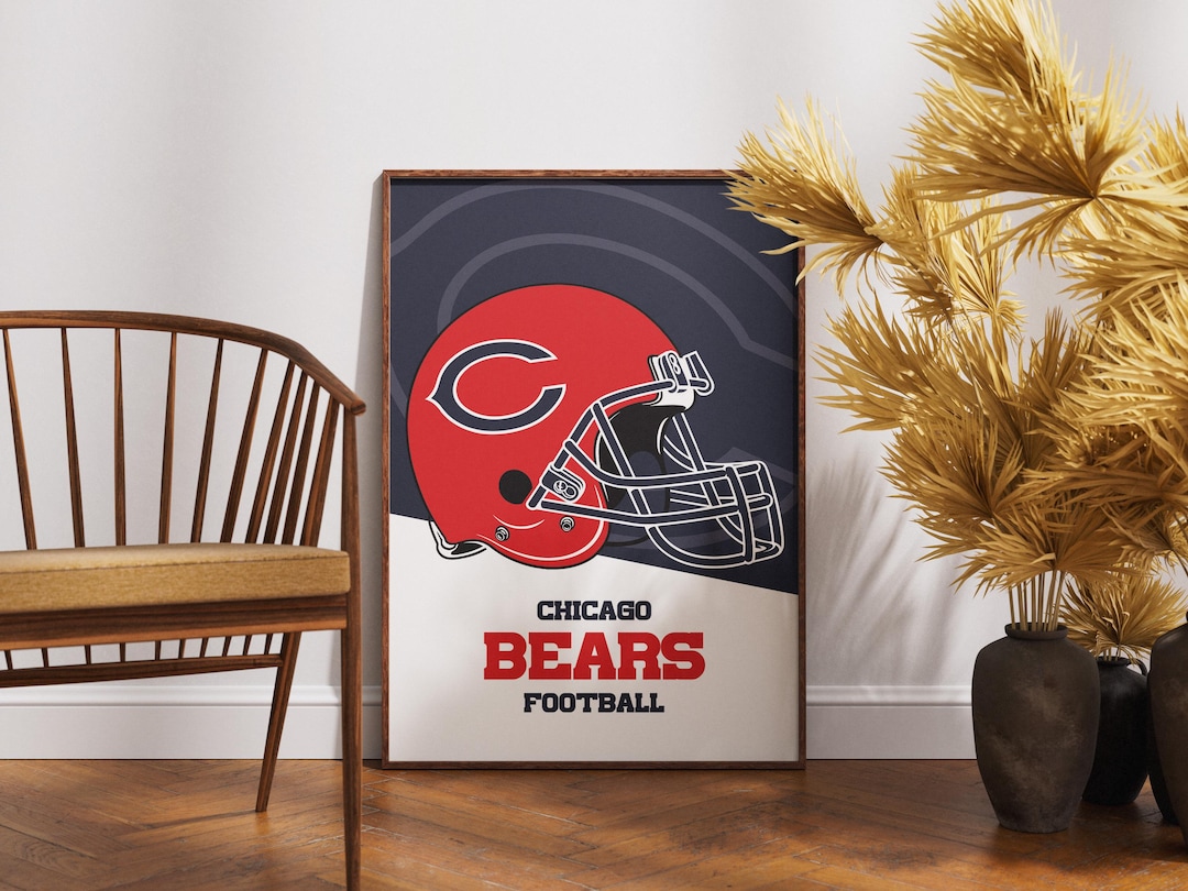 Chicago Bears NFL Helmet Poster - Vintage Wall Art for Football Fans ...