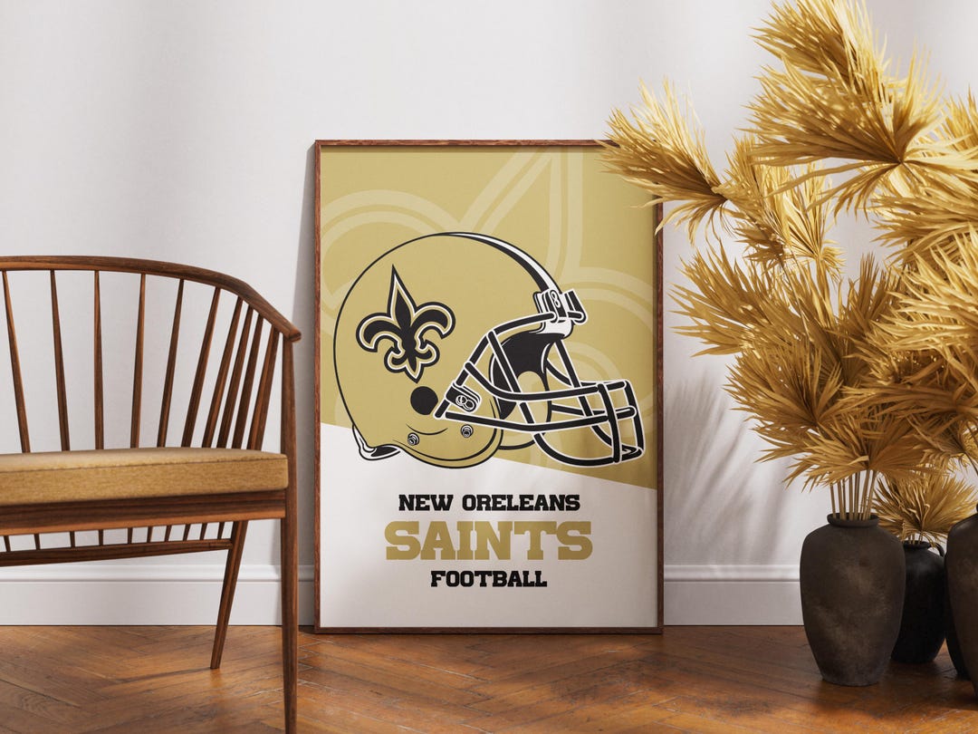 New Orleans Saints NFL Helmet Poster - Vintage Wall Art for Football ...