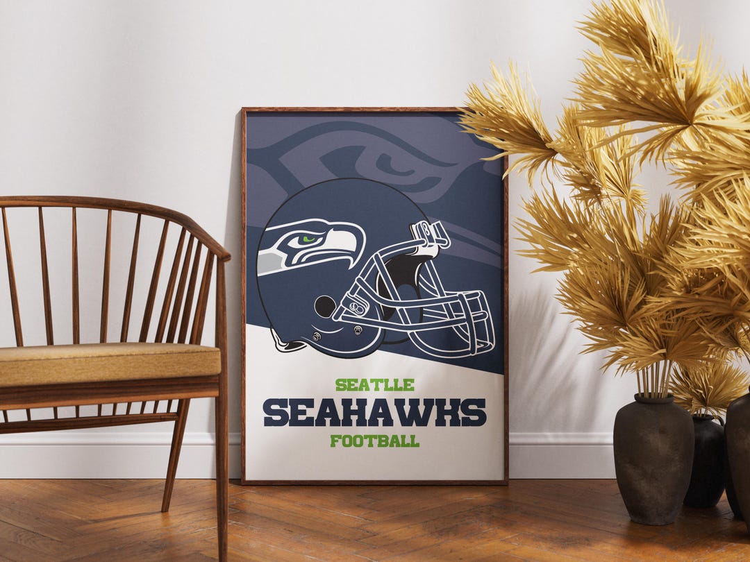 Seattle Seahawks NFL Helmet Poster - Vintage Wall Art for Football Fans ...