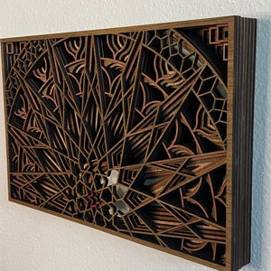 Star Rise Laser-cut Wood Art Handcrafted Art Uncommon Art 3D Art Unique ...