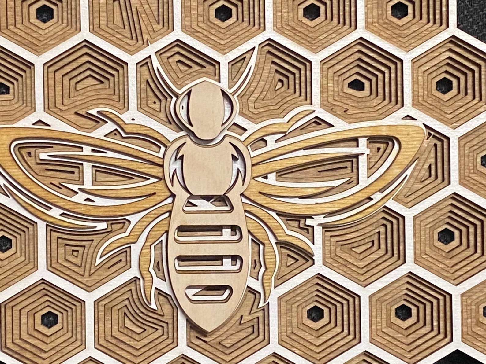 Honeycomb Bee Laser-cut Wood Art Handcrafted Art - Etsy