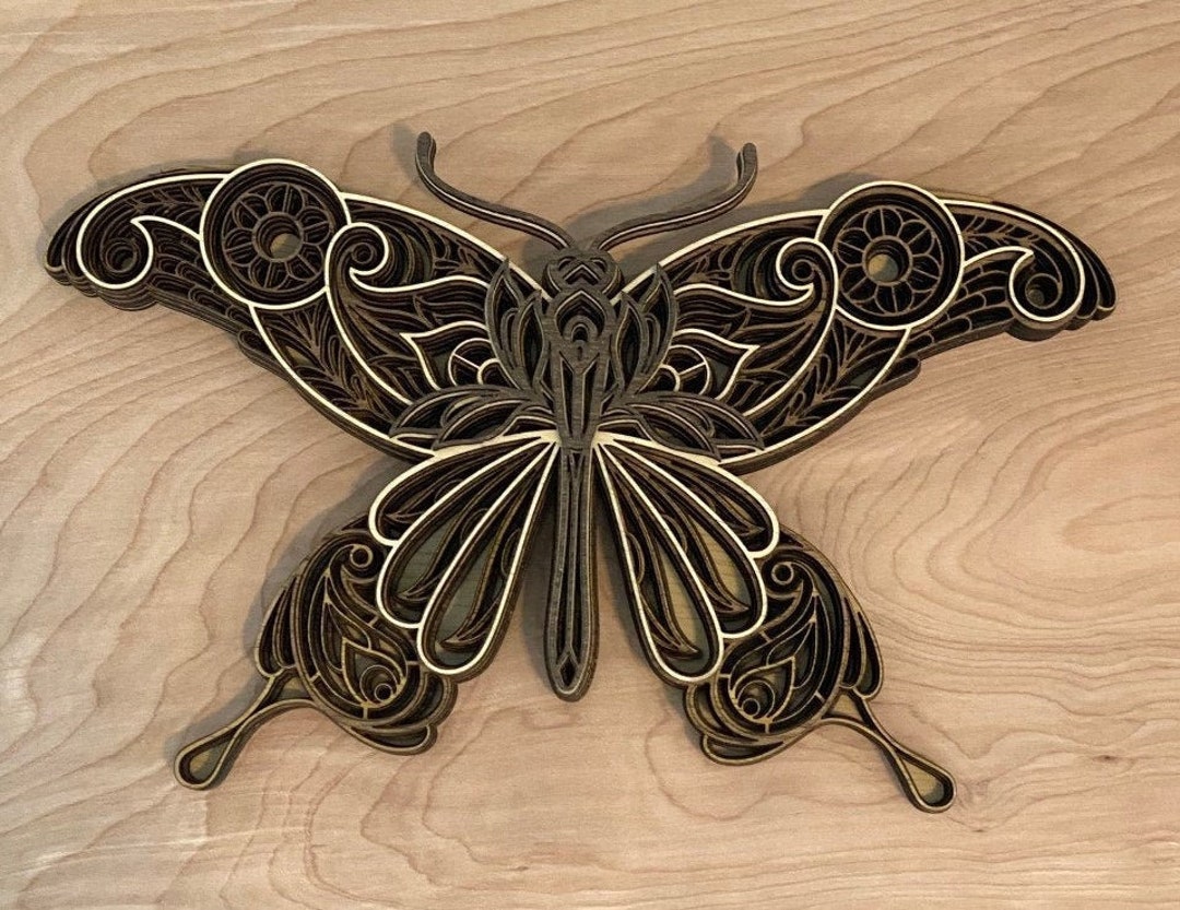 Steampunk Butterfly - Wood Art | Handcrafted Art | Uncommon Art | 3D ...