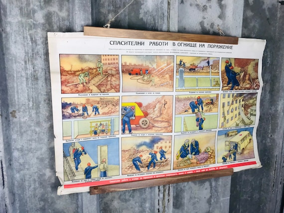 Vintage Original Fire Rescue Poster Picture Military War - Etsy