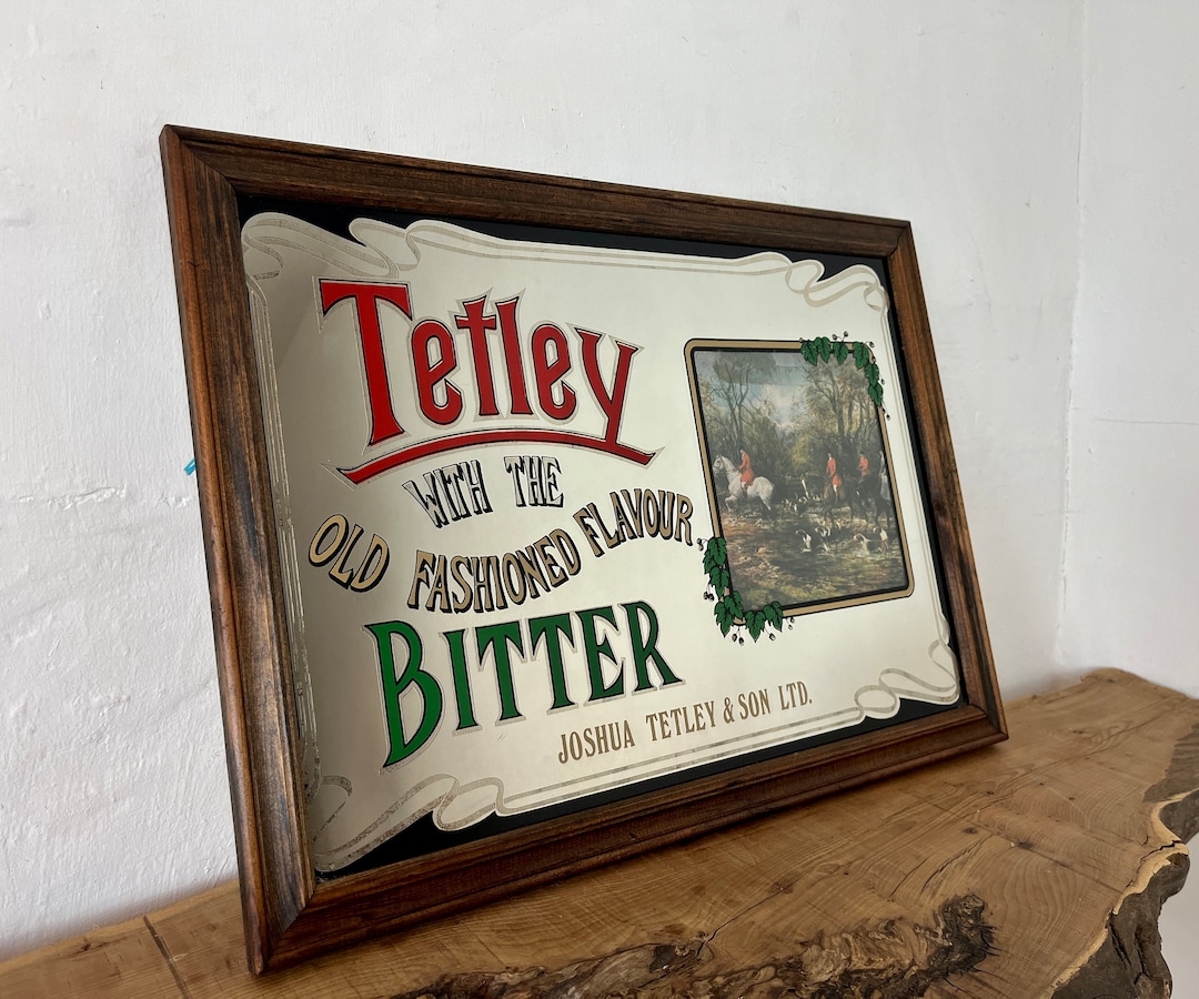 Vintage Tetley Brewery Pub Mirror Man Cave Sign Hunting - Etsy