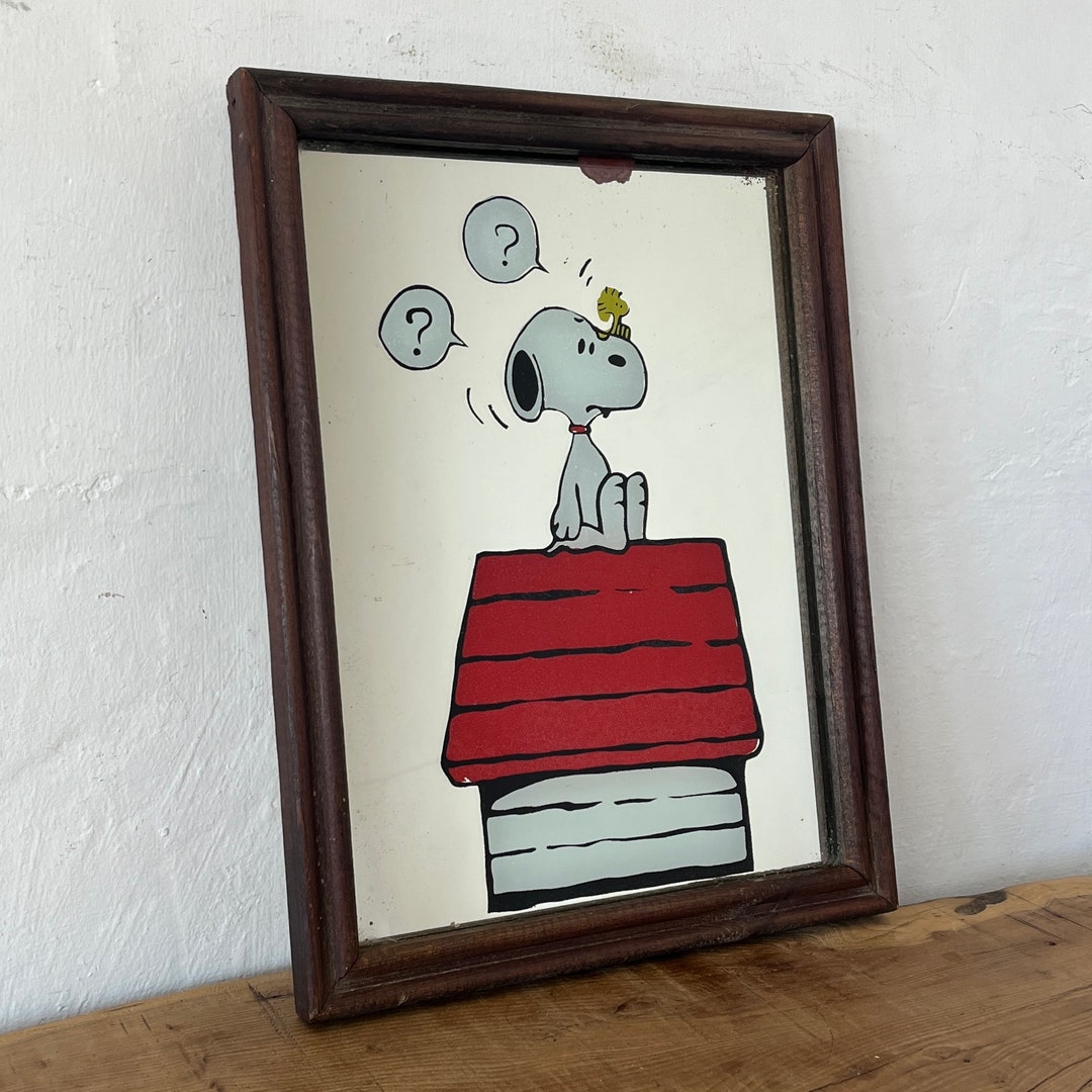 Vintage Mid-century Snoopy Advertising Mirror, Schulz Art, Cartoon ...