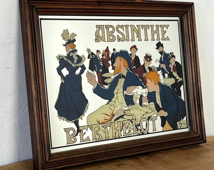 Vintage Art Nouveau Mirror, Absinthe Berthelot Mirror, Advertising Sign ...