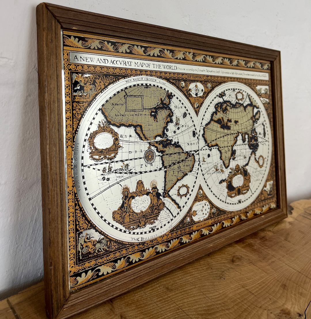 Vintage Map of the World, A New and Accurate Map of the World by John ...