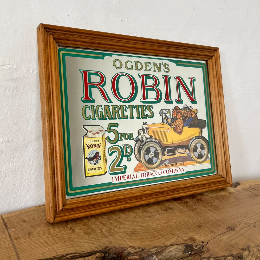 Vintage Ogden’s Robin Cigarettes Tobacco Mirror, Advertising ...