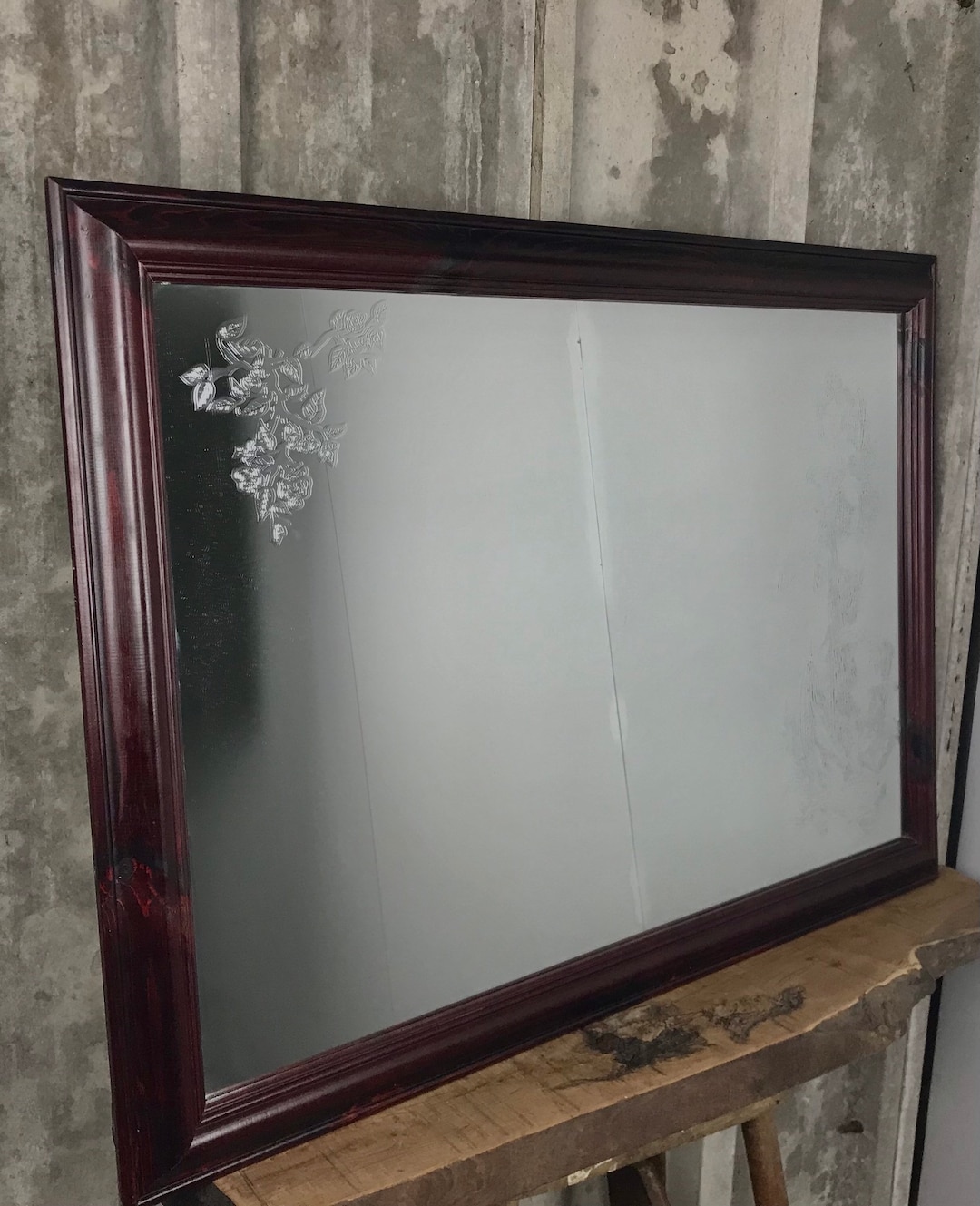 Vintage Mucha Etched Mirror: Art Nouveau Floral Design - Etsy