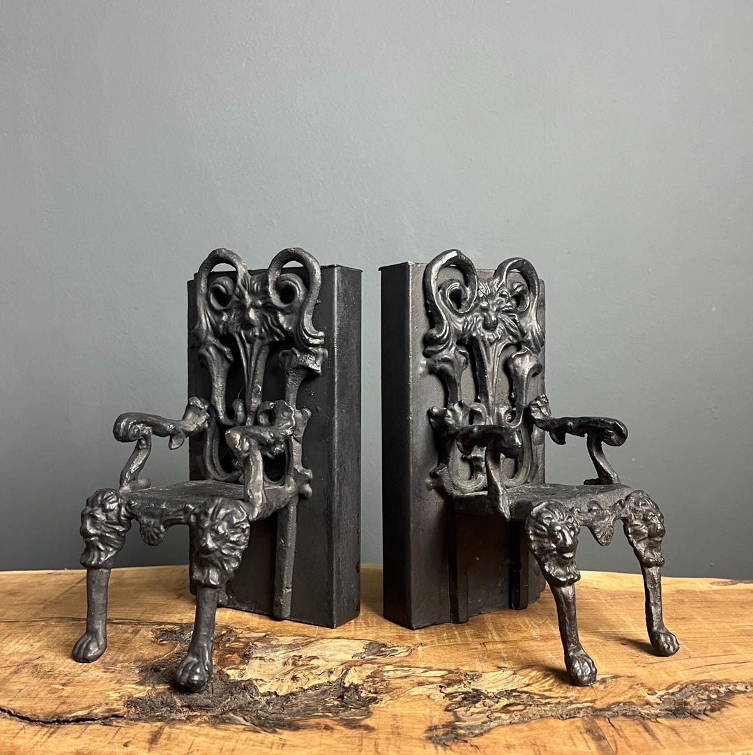 Beautiful Cast Iron Bookends, Victorian Style, Vintage Home Decor, Book ...