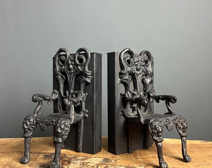 Beautiful Cast Iron Bookends, Victorian Style, Vintage Home Decor, Book ...