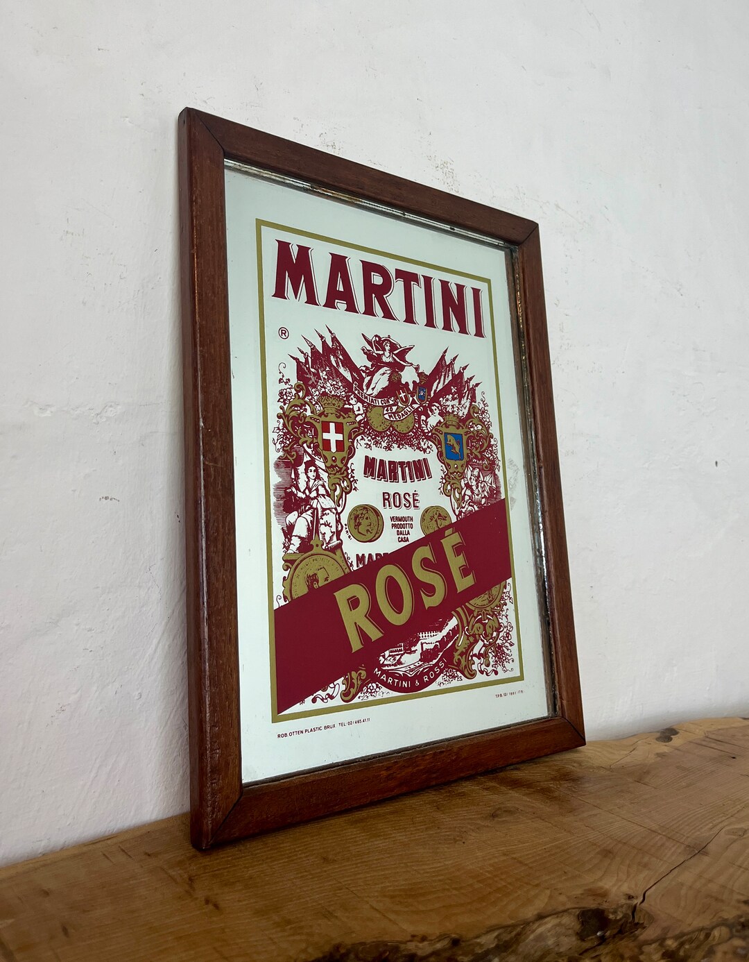 Beautiful Martini Rose Vintage Advertising Mirror, Art Deco Sign ...