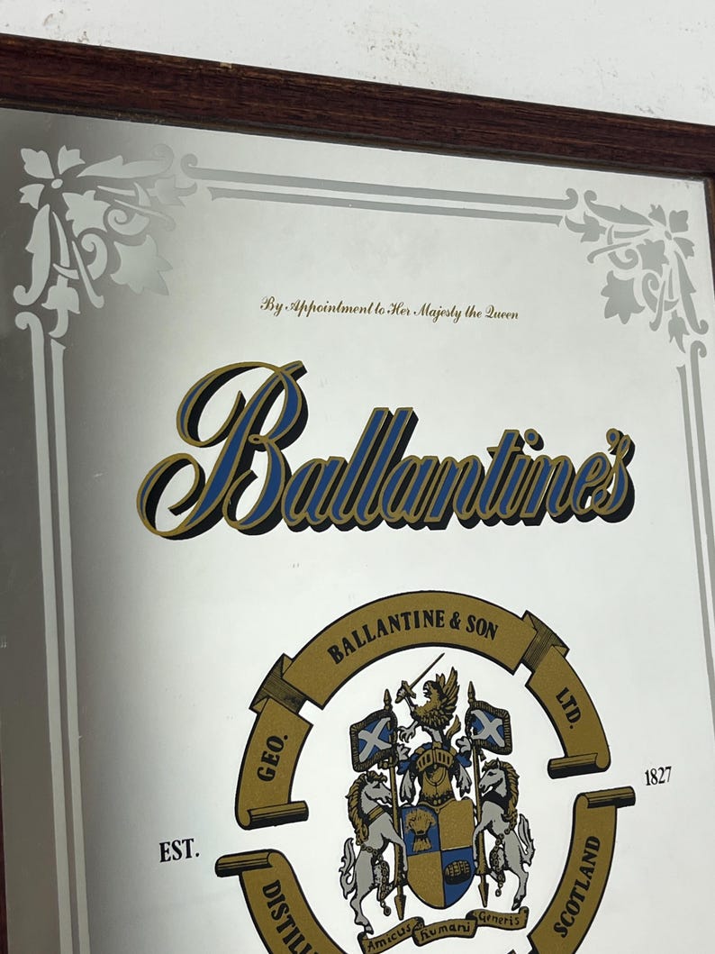 Vintage Ballantine's Finest Scotch Whisky Advertising Mirror - Etsy