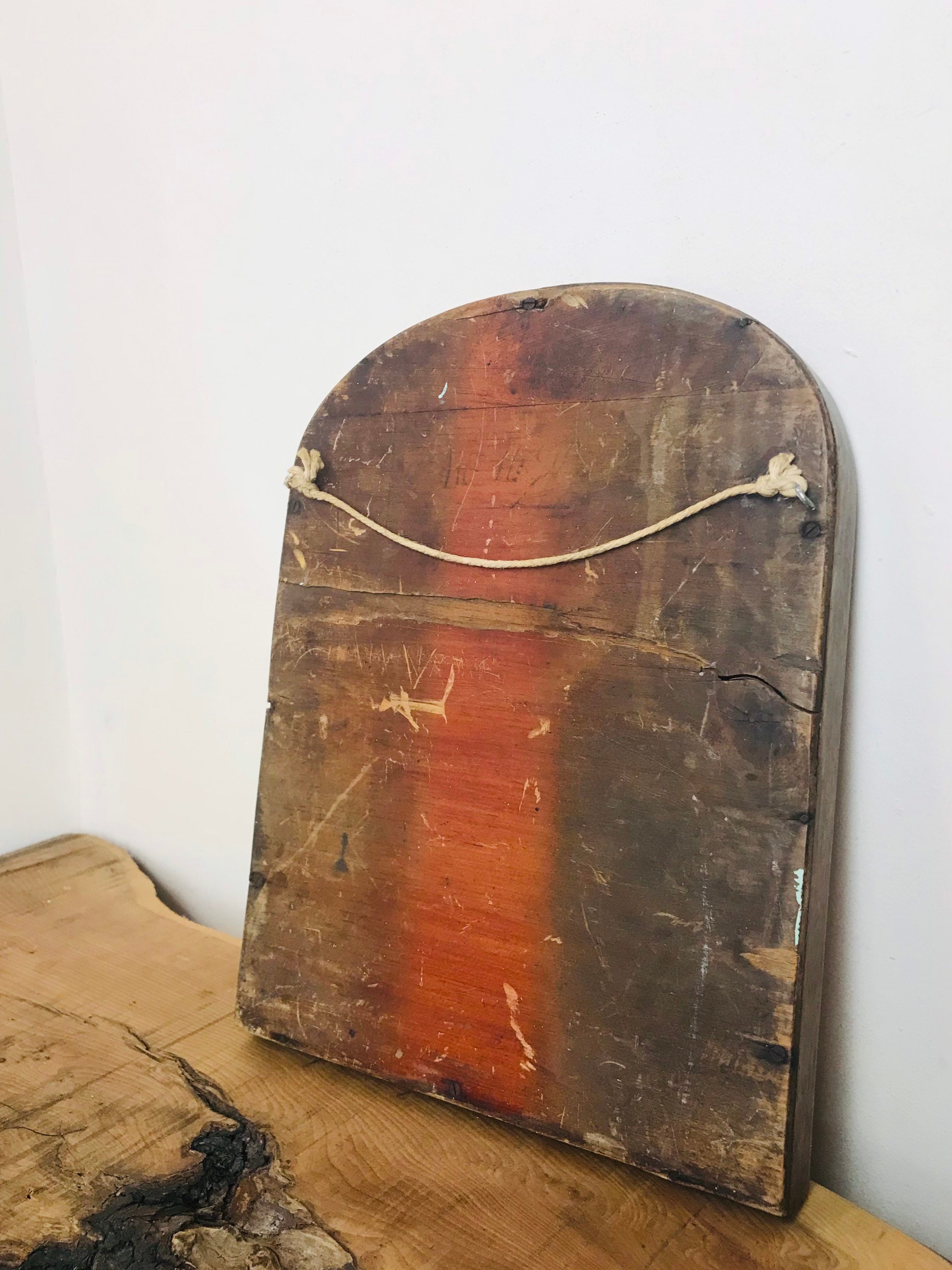 Beautiful Victorian antique arched shaving mirror foxing mahogany ...