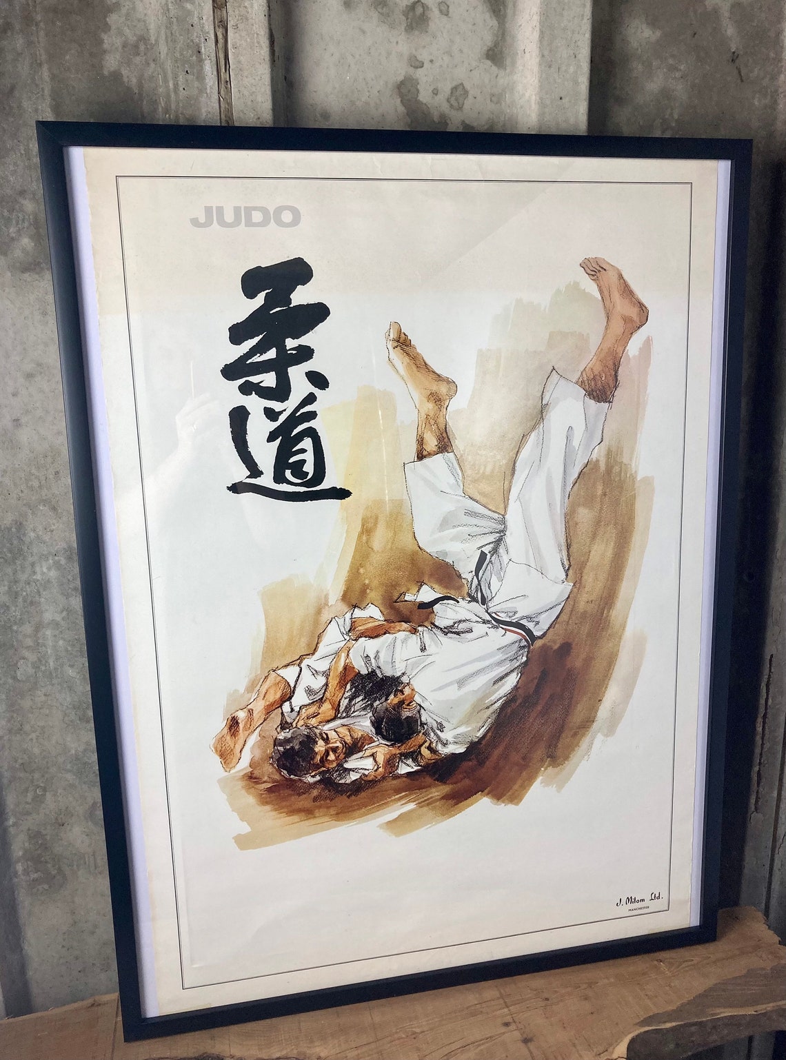 Vintage Judo Poster Framed Martial Art J.milom Wall Art - Etsy