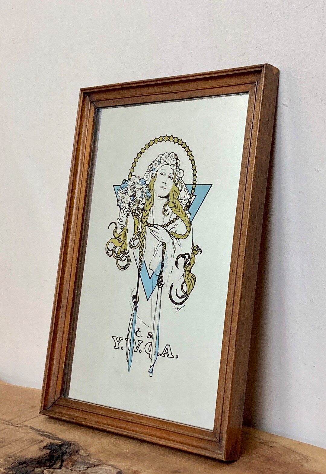 Beautiful Vintage Mucha Mirror, Art Nouveau, Art Picture, Czech YWCA ...