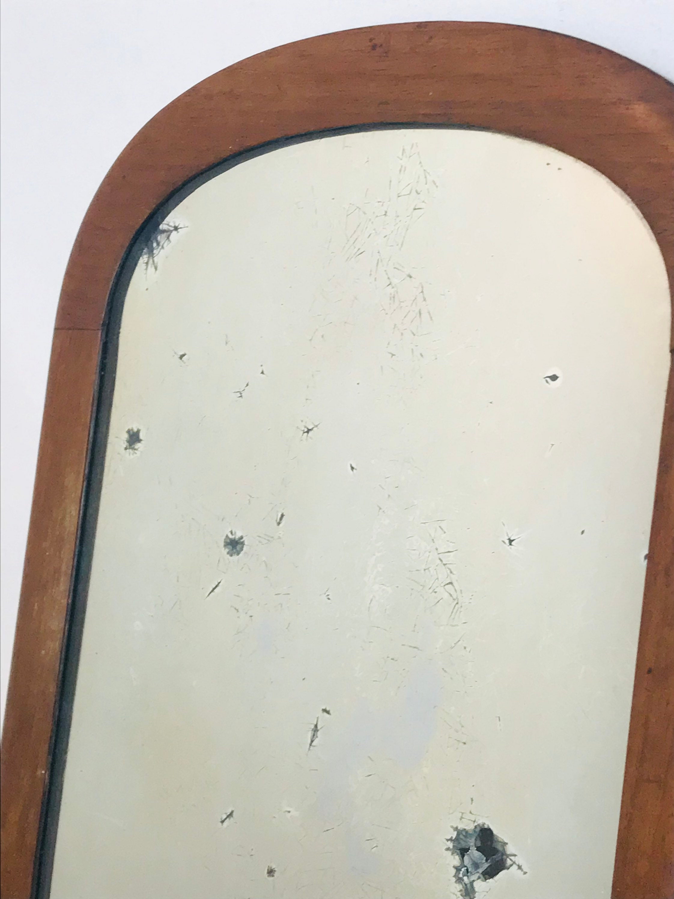 Beautiful Victorian antique arched shaving mirror foxing mahogany ...