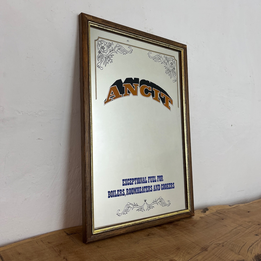 Vintage Ancit Fuel Advertising Mirror: Victorian Style Sign - Etsy UK