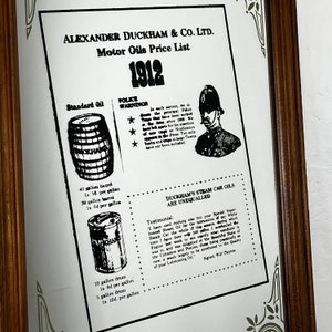 Vintage Pub Advertising Mirror, Sign, Picture, Alexander Duckham and Co ...