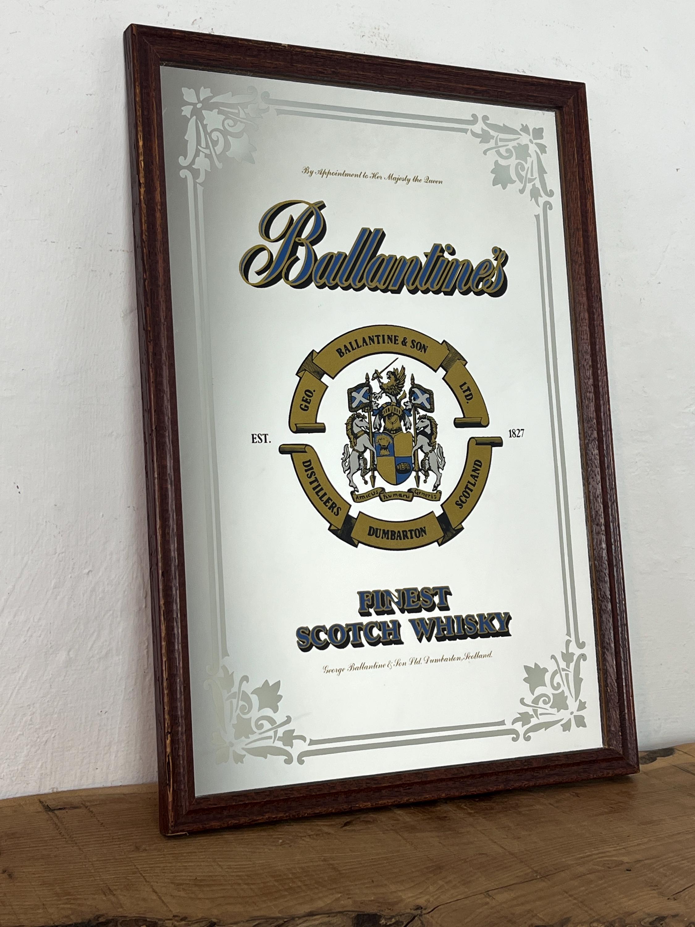 Vintage Ballantine's Finest Scotch Whisky Advertising Mirror - Etsy