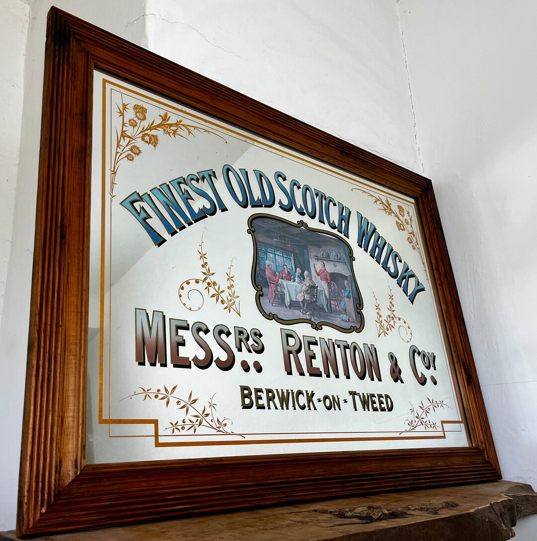 Messrs Renton Mid-century Scotch Whisky Mirror, Advertising ...