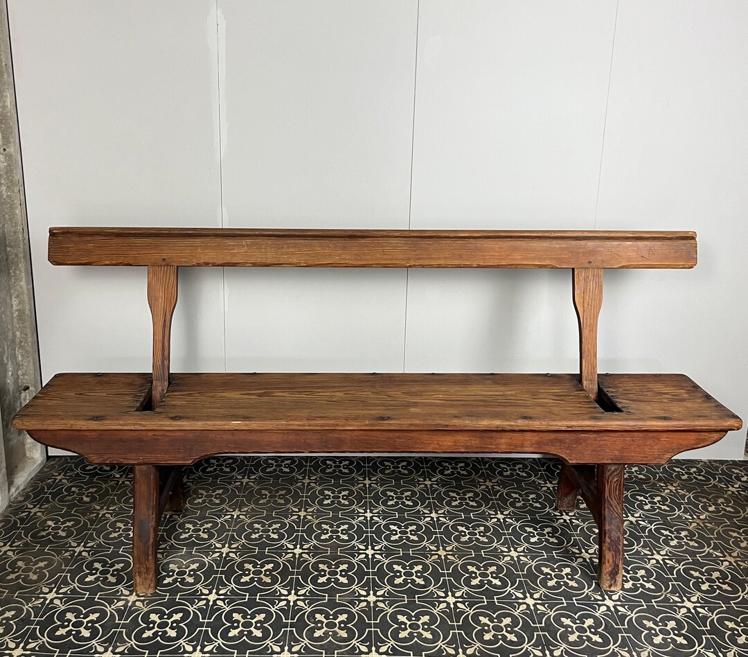 Victorian Pitch Pine Long Railway Bench, Antique 19th Century Furniture ...