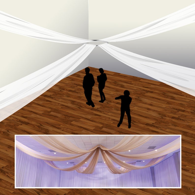 4 Panel Starburst Ceiling Draping Kit for Weddings and - Etsy