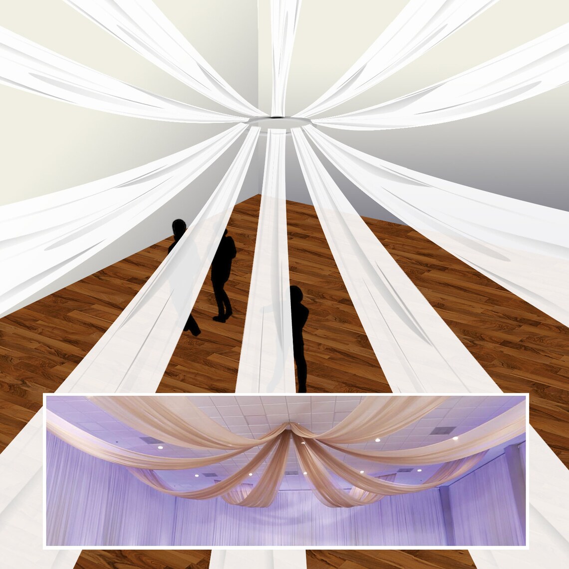 10 Panel Starburst Ceiling Draping Kit for Weddings and | Etsy