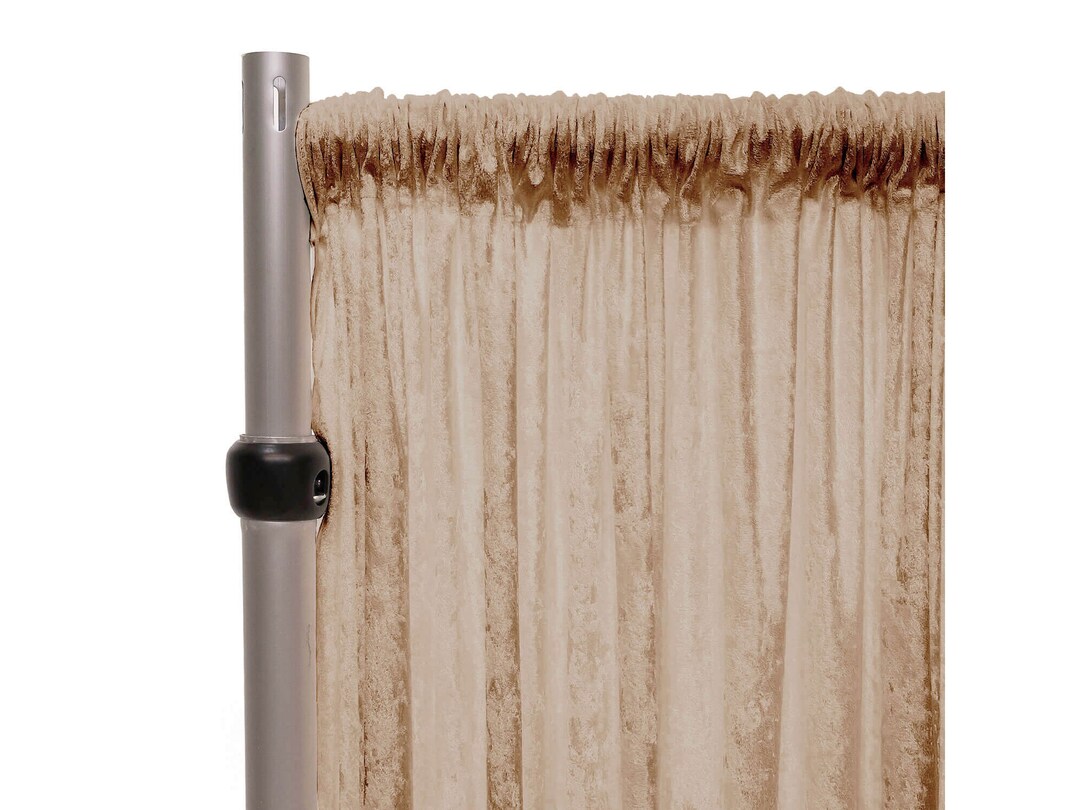 Gold Fire Retardant Economy Panne Stretch Velvet Drape With Sewn Rod ... Gold Fire Retardant Economy Panne Stretch Velvet Drape With Sewn Rod ...