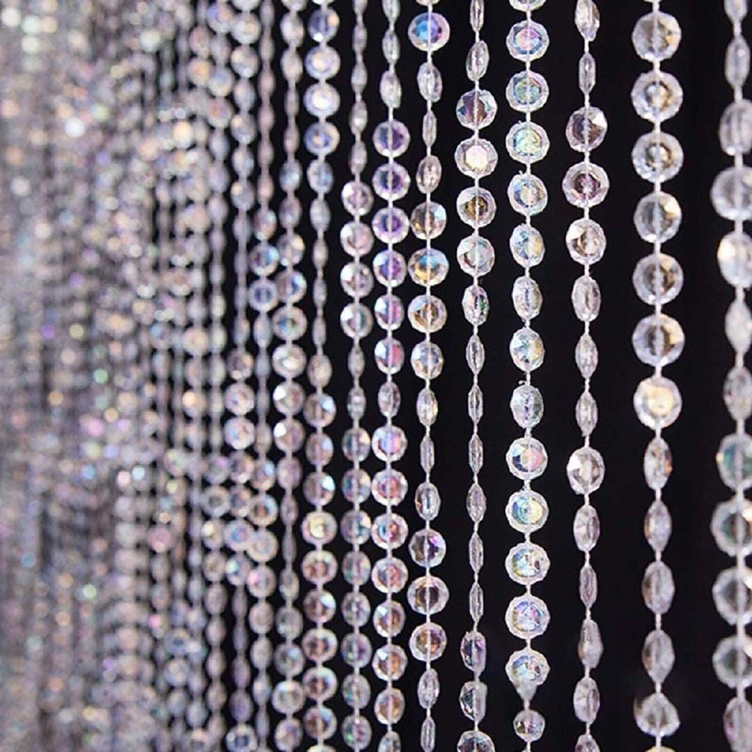 Beaded Curtain Jewel Crystal Iridescent Diamond Cut Bead Curtain for ...