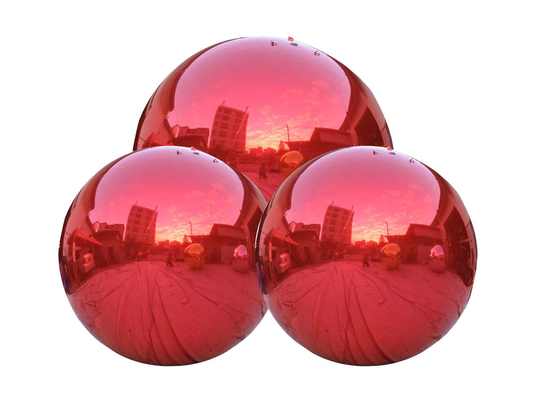 Red Inflatable Mirror Ball/sphere Set of 3 Customize Your Space With a ...