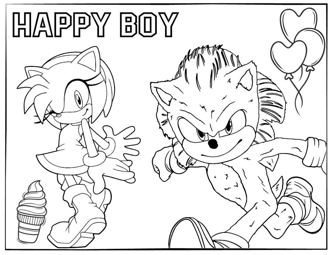 10 Printable Sonic Coloring Page for Birthday Personalized With Name ...
