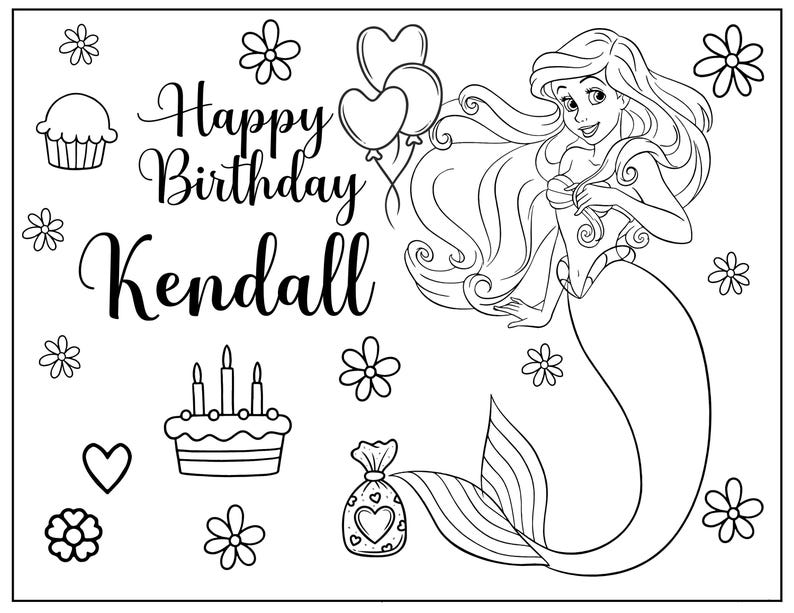 10 Printable the Little Mermaid Coloring Pages for Birthday ...