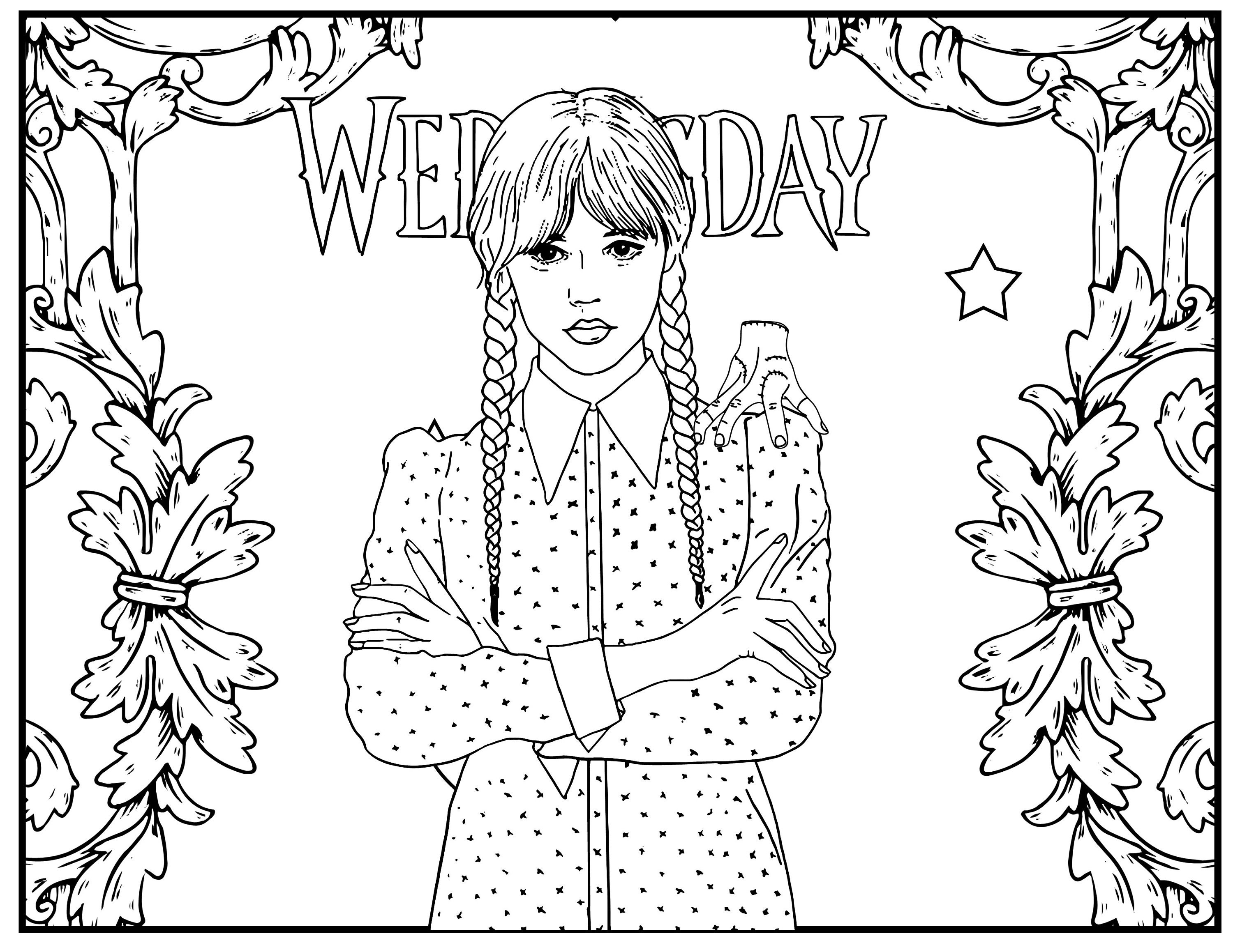 8 Wednesday Coloring Pages PDF Format - Etsy