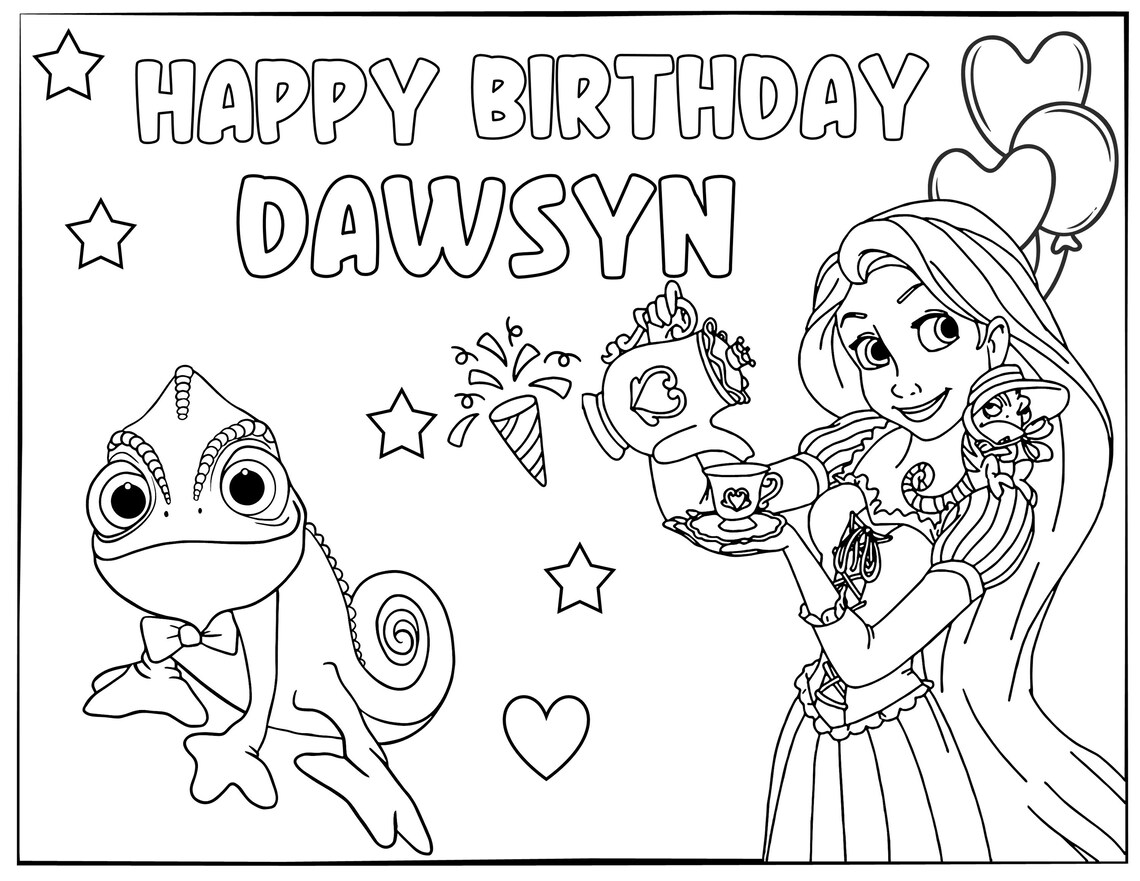 10 Printable Rapunzel Tangled Coloring Pages for Birthday ...