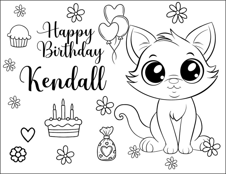 5-10 Printable Coloring Page for Birthday With Cartoon Character ...