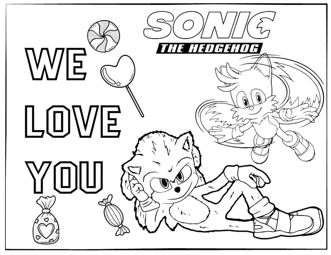 10 Printable Sonic Coloring Page for Birthday Personalized With Name ...