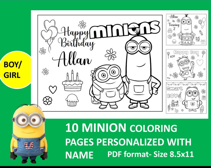 15 Page Minion Coloring Book - Etsy