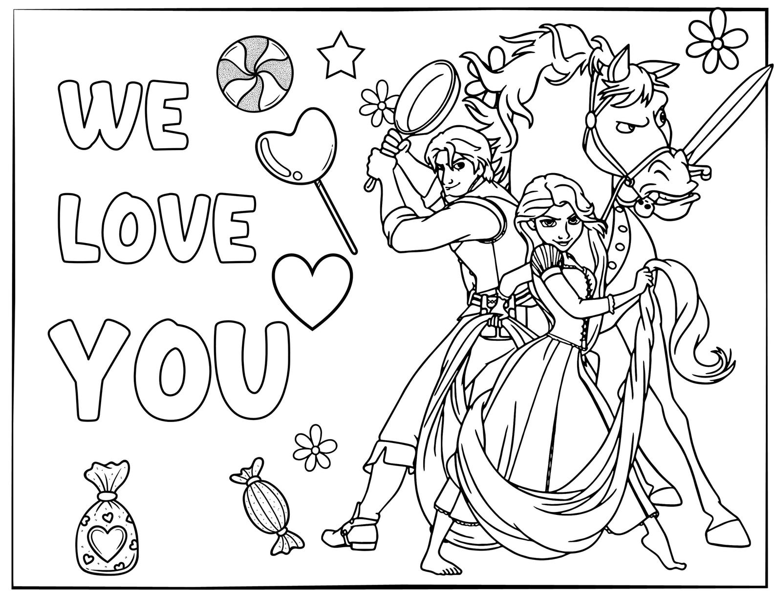 10 Printable Rapunzel Tangled Coloring Pages for Birthday ...