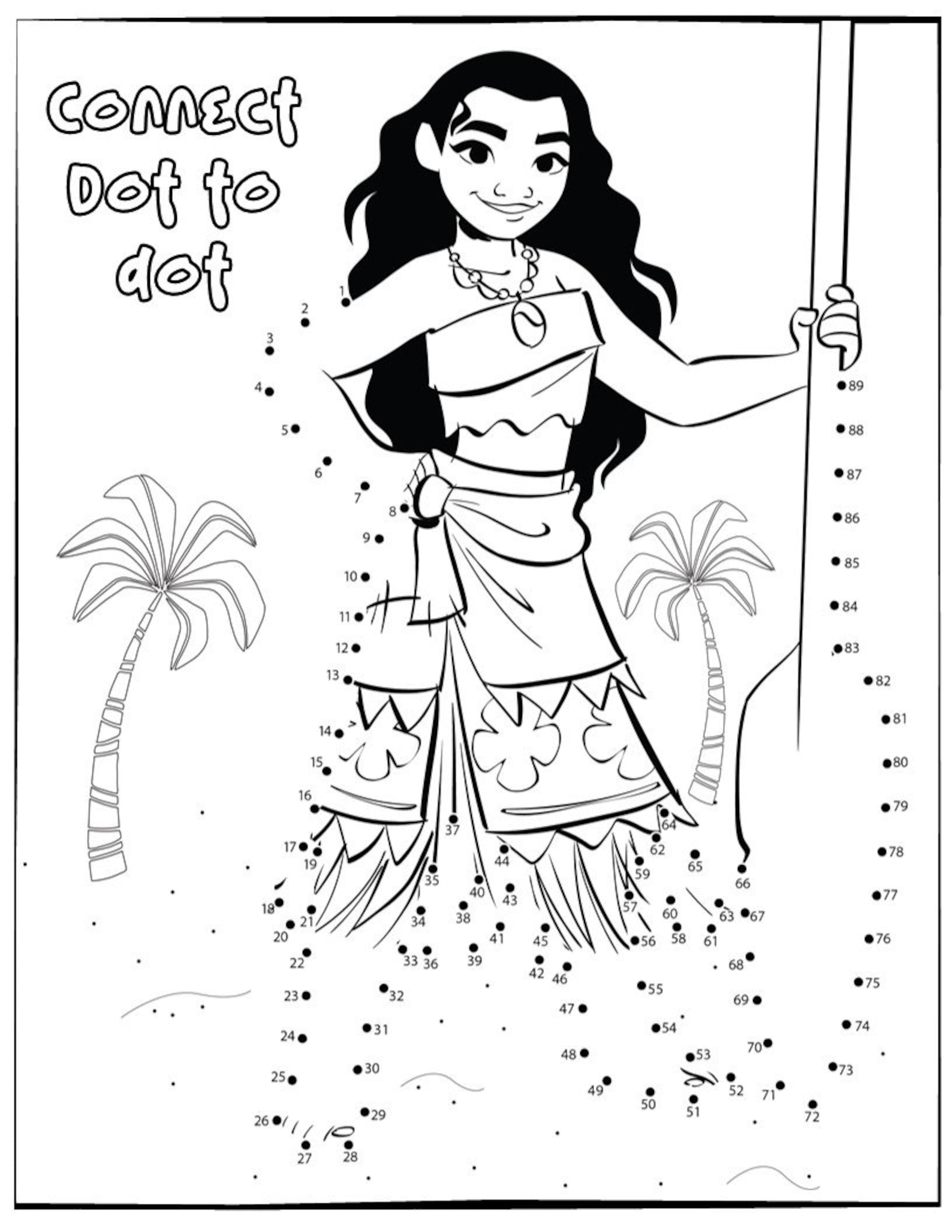 10 Moana Coloring Activity Page for Birthday Personalized With Name ...