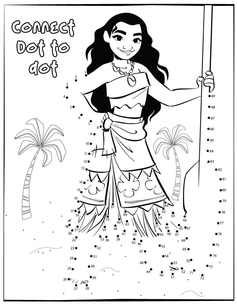 10 Moana Coloring Activity Page for Birthday Personalized With Name ...