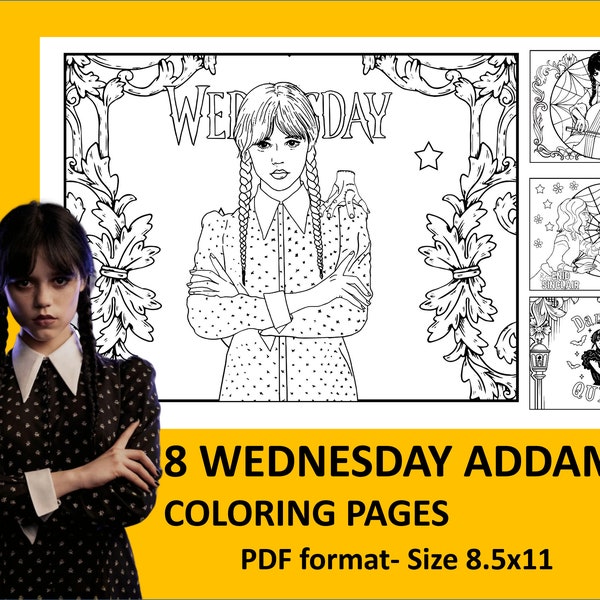 Wednesday Drawings Coloring - Etsy