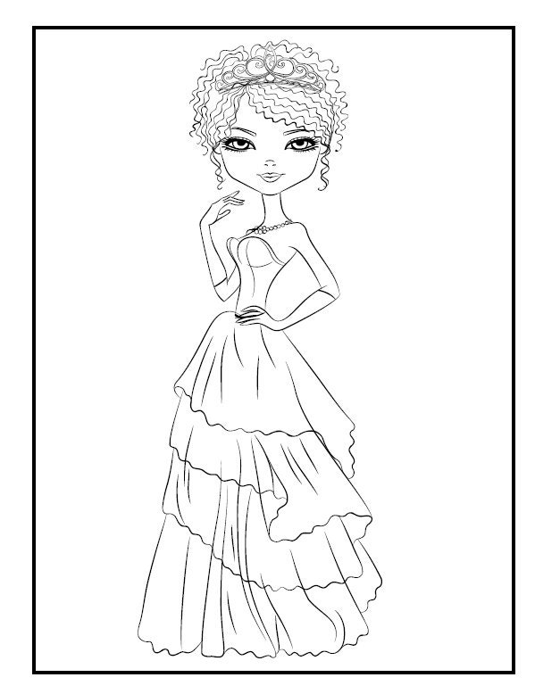 10 Pages Fashion Coloring Pages for Girl, Cute and Beautiful Girl ...