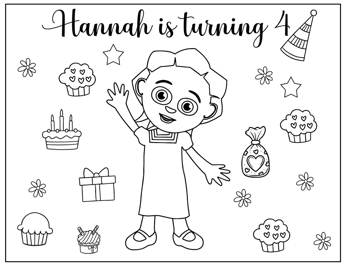 8 Printable Akili and Me Coloring Page for Birthday Personalized With ...