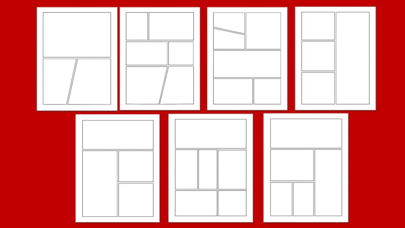 Blank Comic Book Pages: 20 Layout Designs (8.5 X 11) (PDF) - Etsy