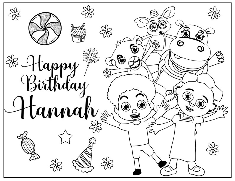 8 Printable Akili and Me Coloring Page for Birthday Personalized With ...