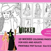 Wicked Movie Coloring & Activity Pages - 8 Wicked Inspried PDF Pages ...