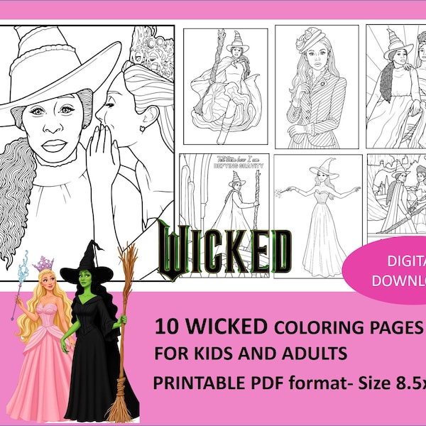 Wicked for Good Colouring - Etsy