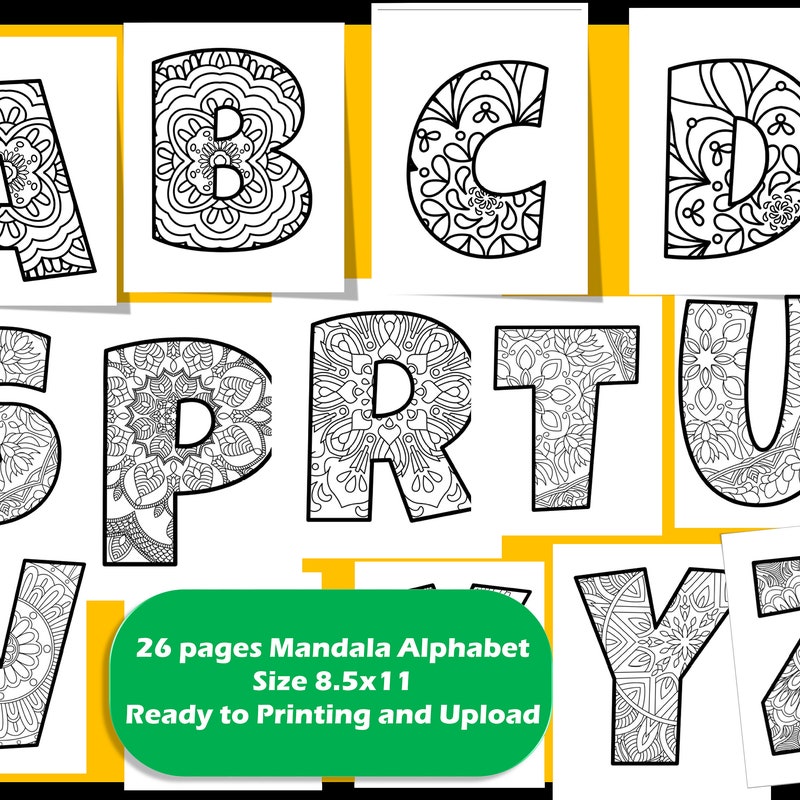 Mandala Letters Svg - Etsy