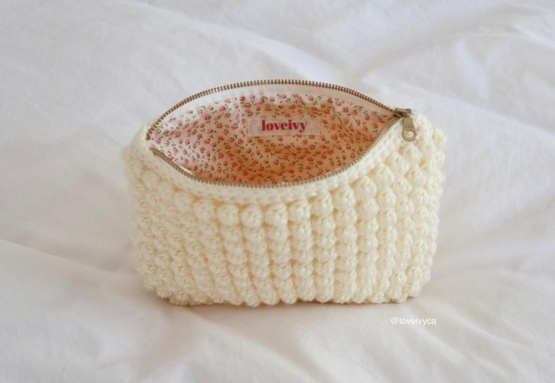 Large Cream Bobble - Makeup Bag - Etsy
